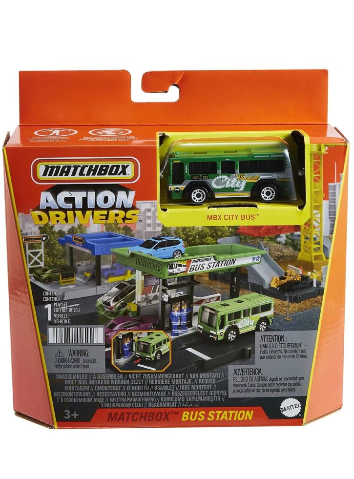 Set Matchbox Action Drivers Bus Station Mbx City Bus (hdl08)
